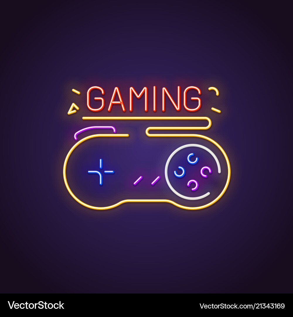 Gamepad neon sign Royalty Free Vector Image - VectorStock