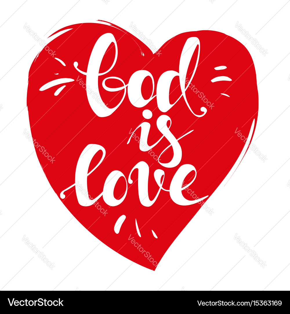 God is love calligraphic text symbol Royalty Free Vector