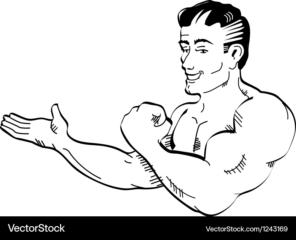 Muscle man Royalty Free Vector Image - VectorStock