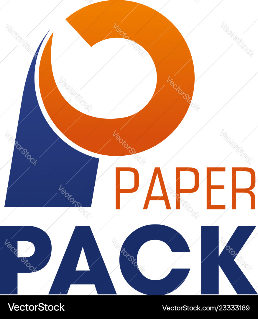 Paper pack letter p icon Royalty Free Vector Image
