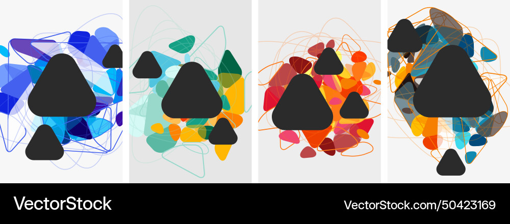 Set of triangle poster backgrounds Royalty Free Vector Image