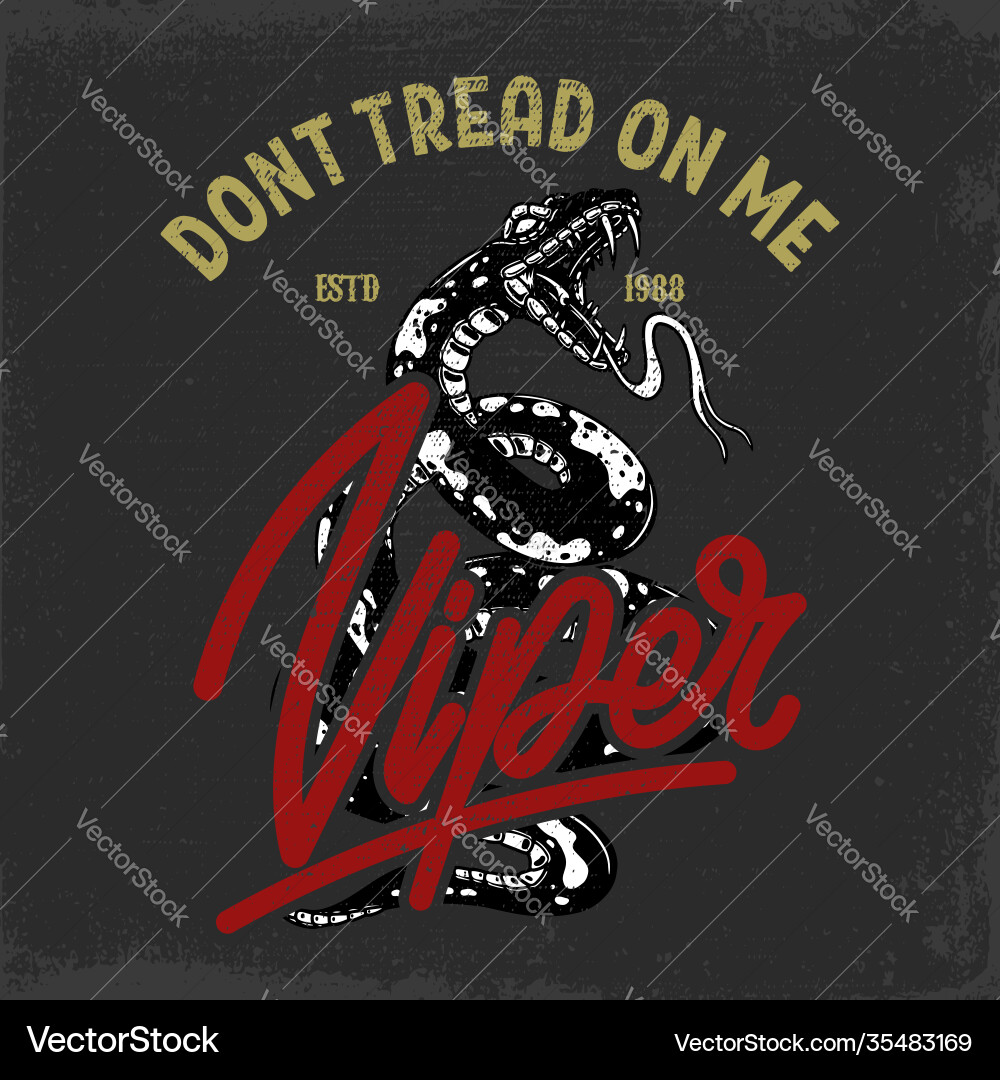 Snake cobra python viper in vintage monochrome Vector Image