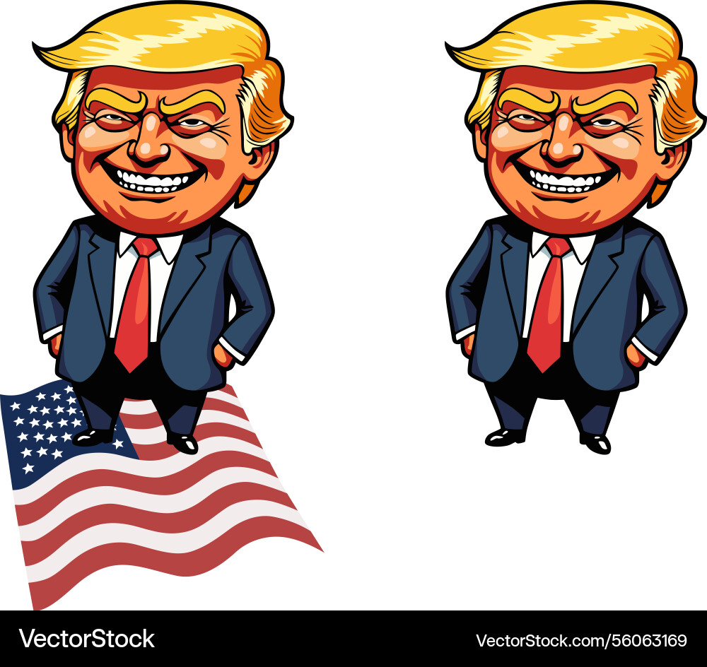 Trump with flag Royalty Free Vector Image - VectorStock