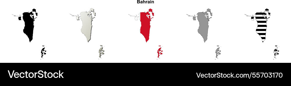 Bahrain outline map Royalty Free Vector Image - VectorStock