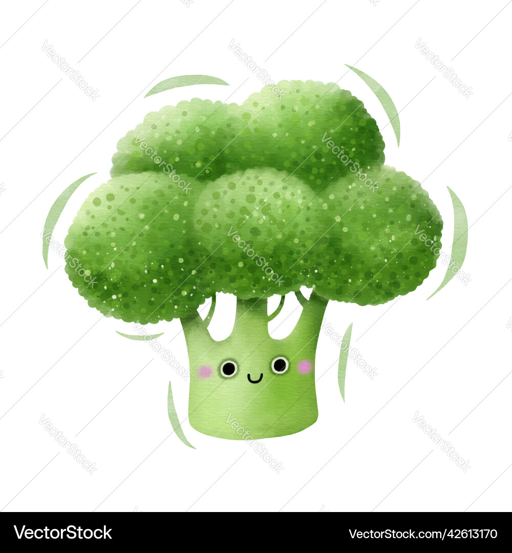 Broccoli cartoon character Royalty Free Vector Image