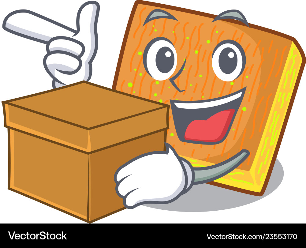 Cartoon Kunafa with Delivery Box Royalty Free Vector Image