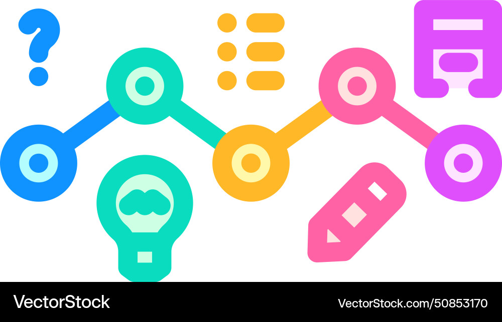 Design sprint ux ui color icon Royalty Free Vector Image
