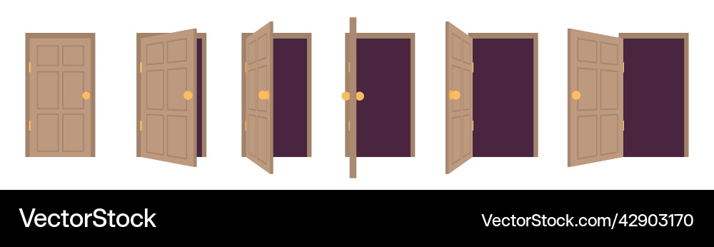 Door open or close sprite animation game house Vector Image