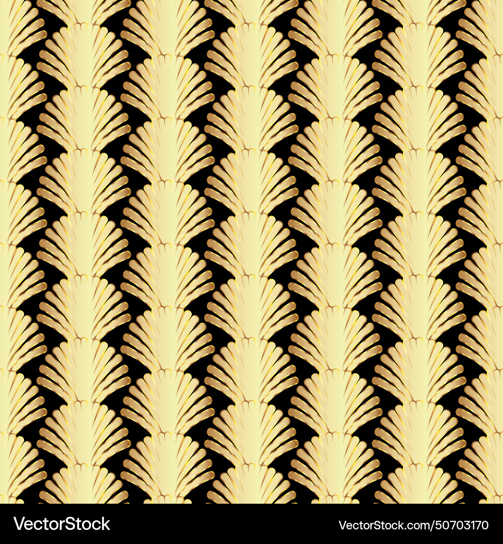 Gold art deco style seamless repeat pattern Vector Image