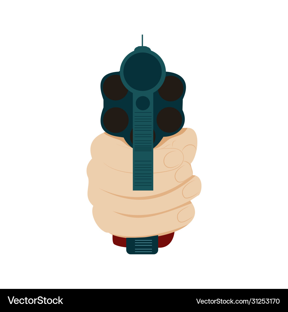 Hand Holding Gun - Front View Royalty Free Vector Image