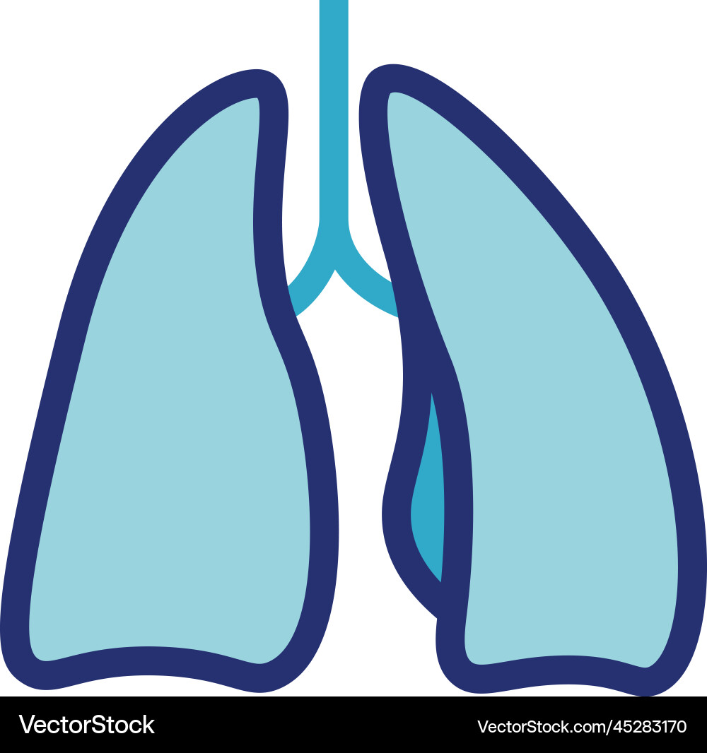 Lungs icon respiratory system symbol breathing Vector Image