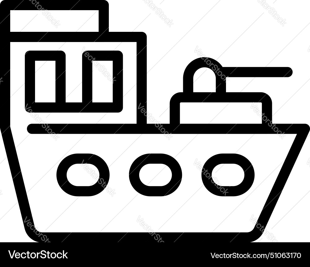 Military ship icon outline maritime Royalty Free Vector