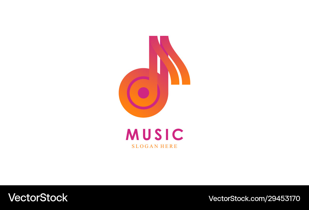 Music industry logo design Royalty Free Vector Image