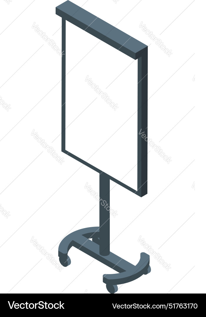 Office whiteboard is standing on wheels Royalty Free Vector