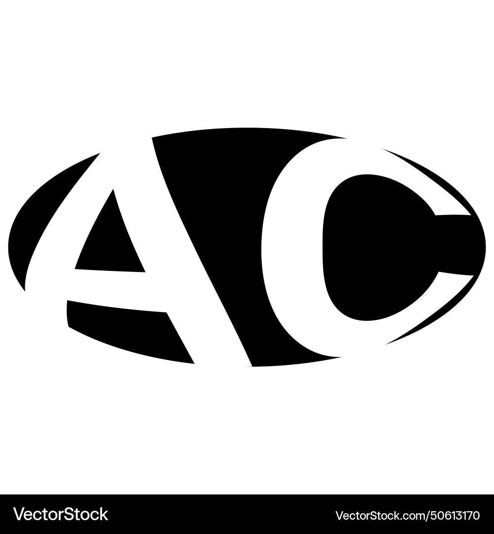 Oval logo double letter a c two letters ac ca Vector Image