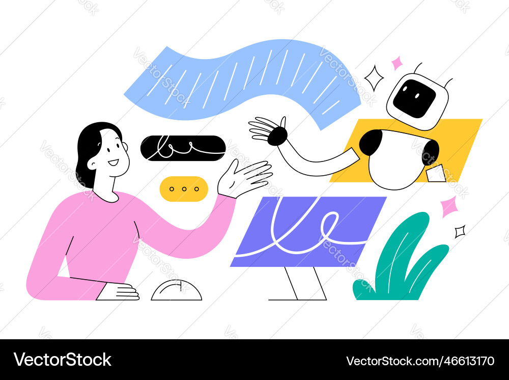 Person using ai chatbot giving a prompt to chat Vector Image