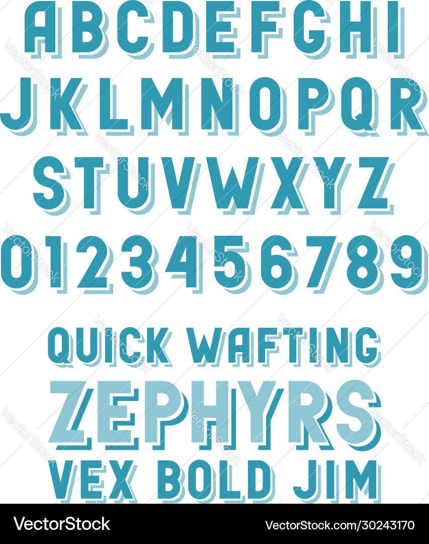 Retro alphabet with convex letters sans Royalty Free Vector