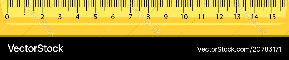 15 cm wood ruler icon realistic style Royalty Free Vector