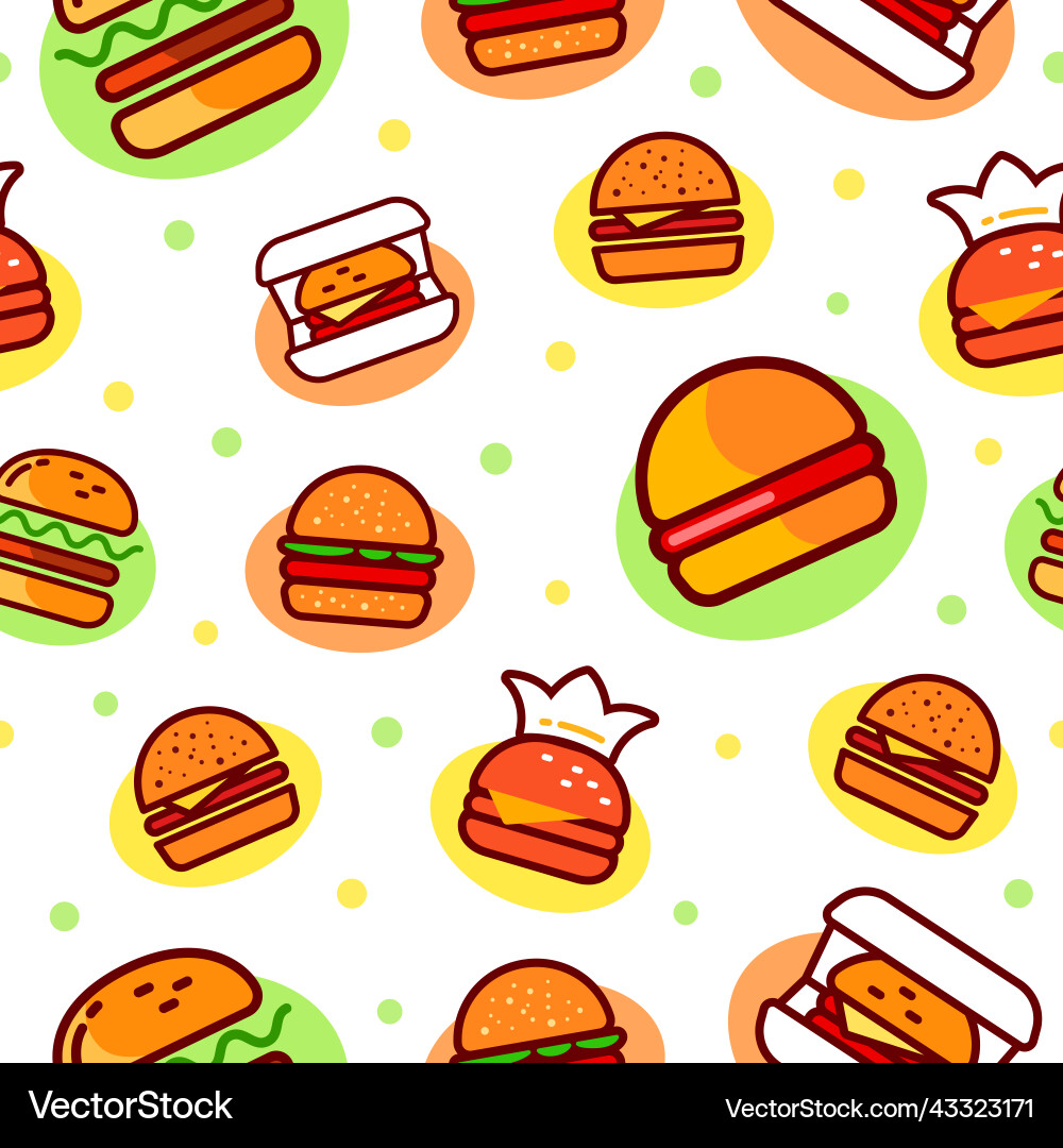 Burger Pattern - Food Art Royalty Free Vector Image