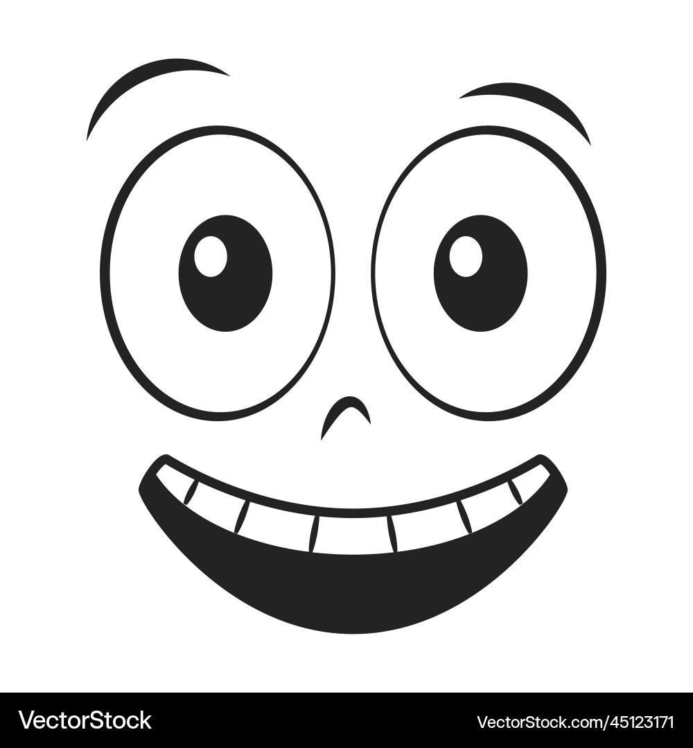 Cartoon smiling face laughing expression Vector Image