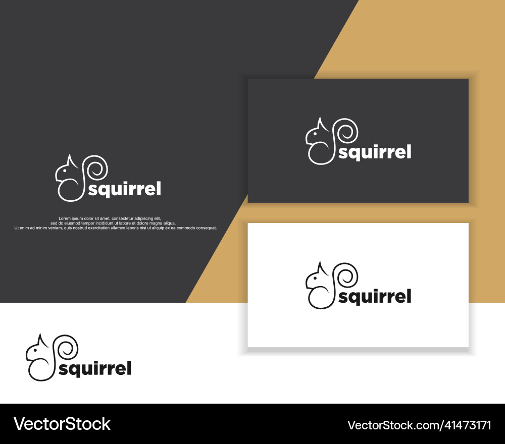 Cute Squirrel Logo Icon - Animal Illustration Vector Image