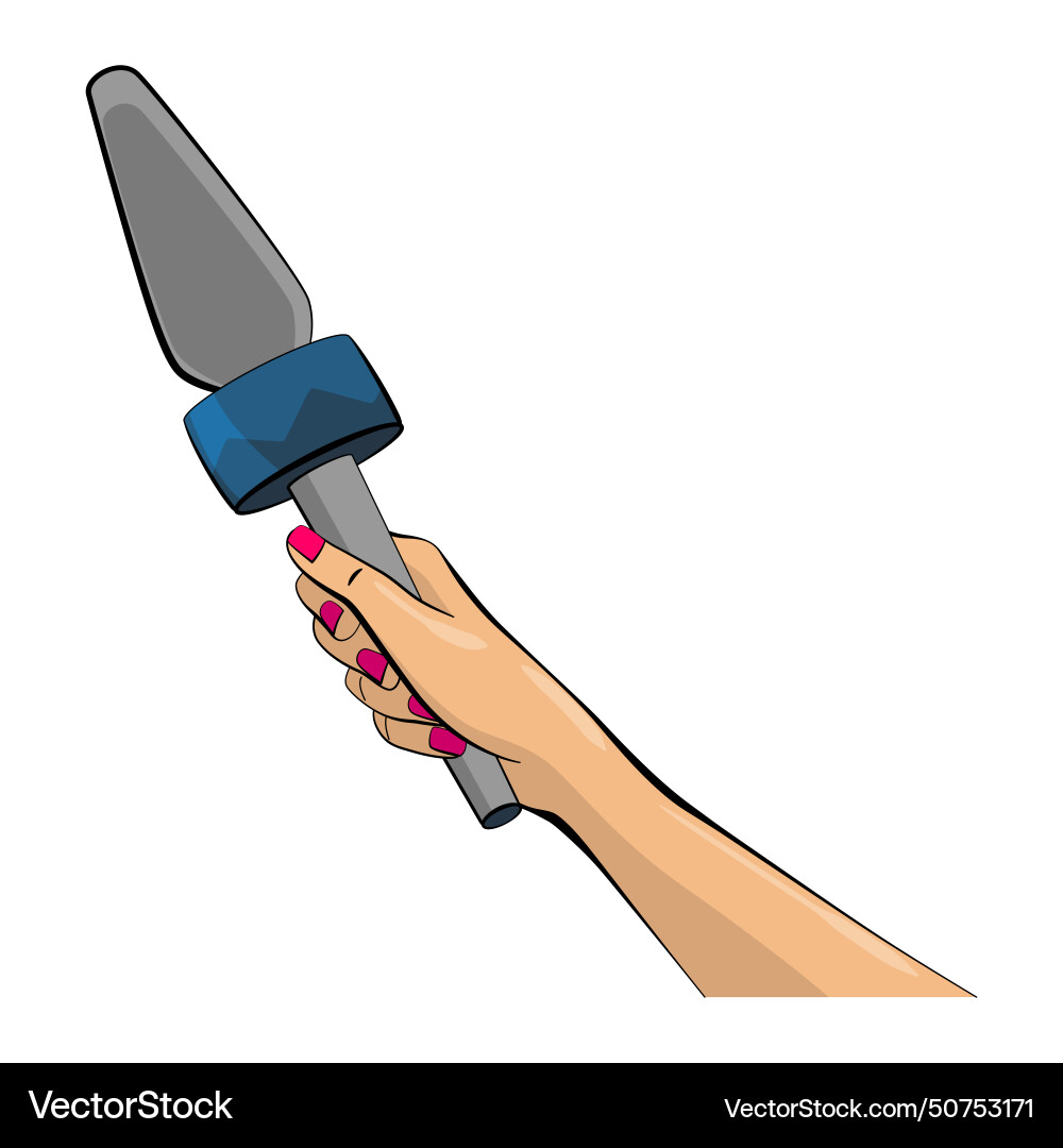 Journalist in pop art comic style hand hold Vector Image