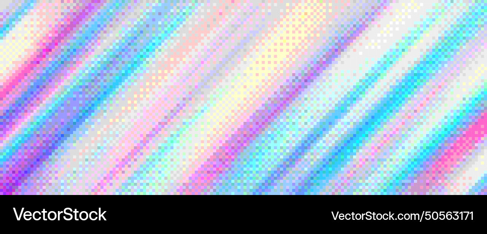 Pixelated diagonal holographic gradient background