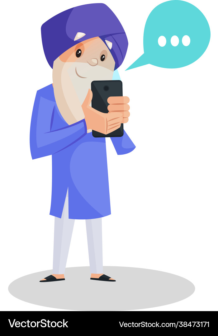 Punjabi man cartoon character Royalty Free Vector Image