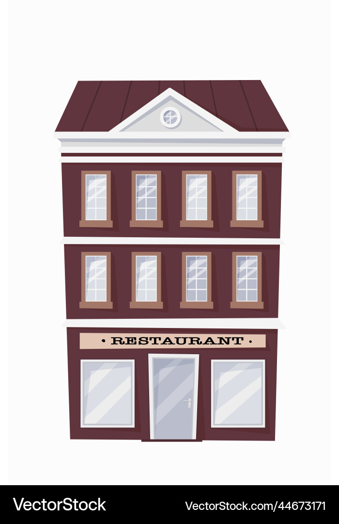 Restaurant house on white background cartoon Vector Image