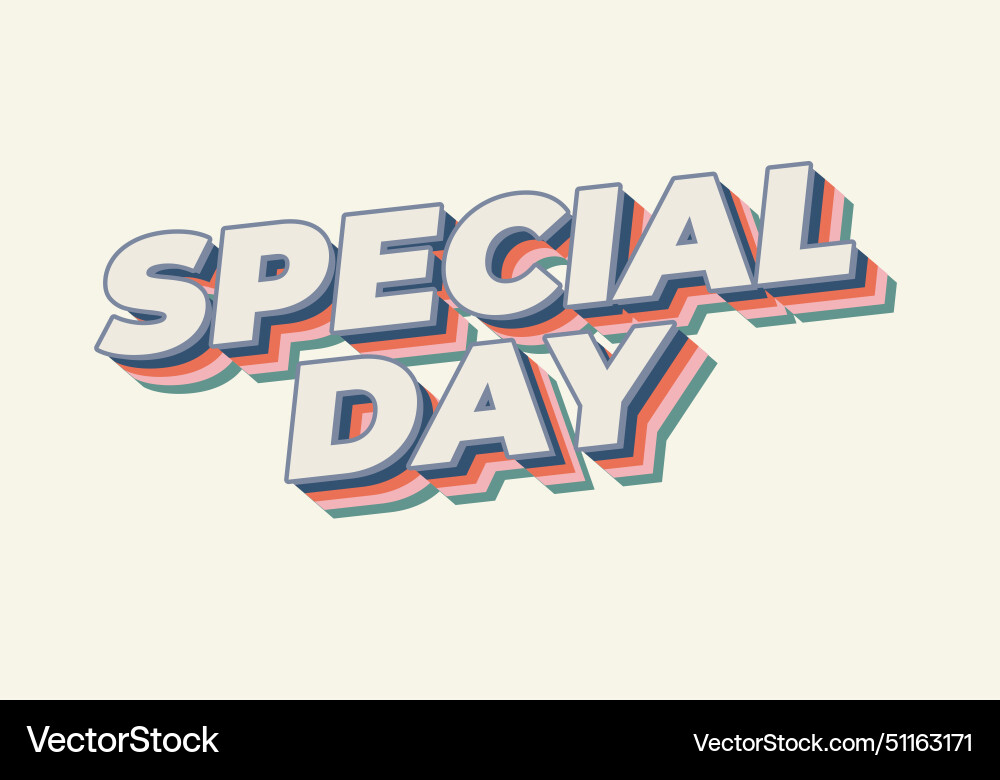 Special day text effect in 3d style with eye Vector Image