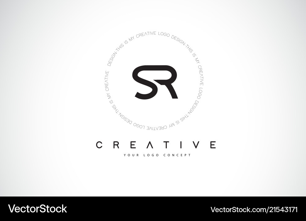 Sr s r logo design with black and white creative Vector Image