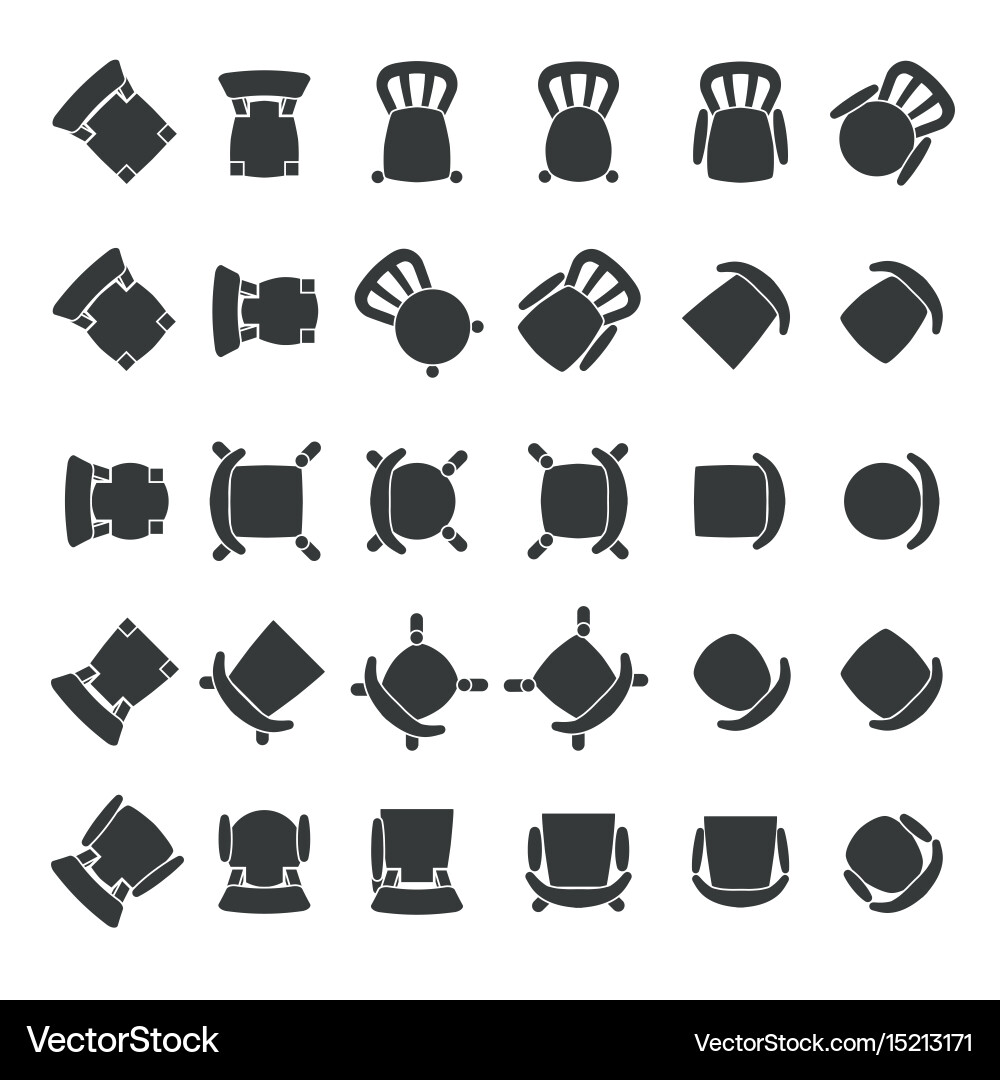 Top view of chairs Royalty Free Vector Image - VectorStock