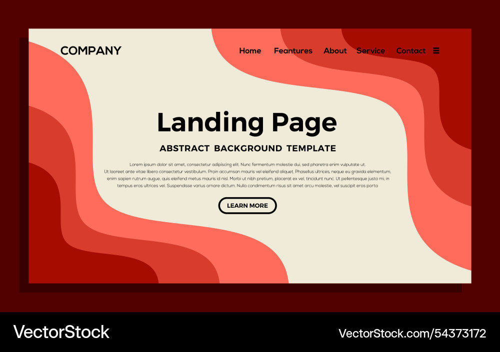 Abstract landing page template Royalty Free Vector Image