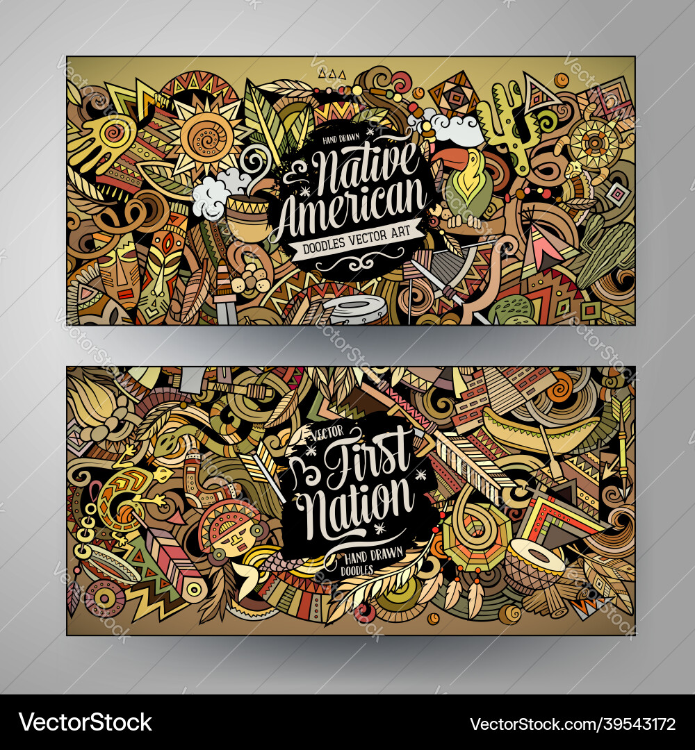 Cartoon cute colorful doodles native Royalty Free Vector