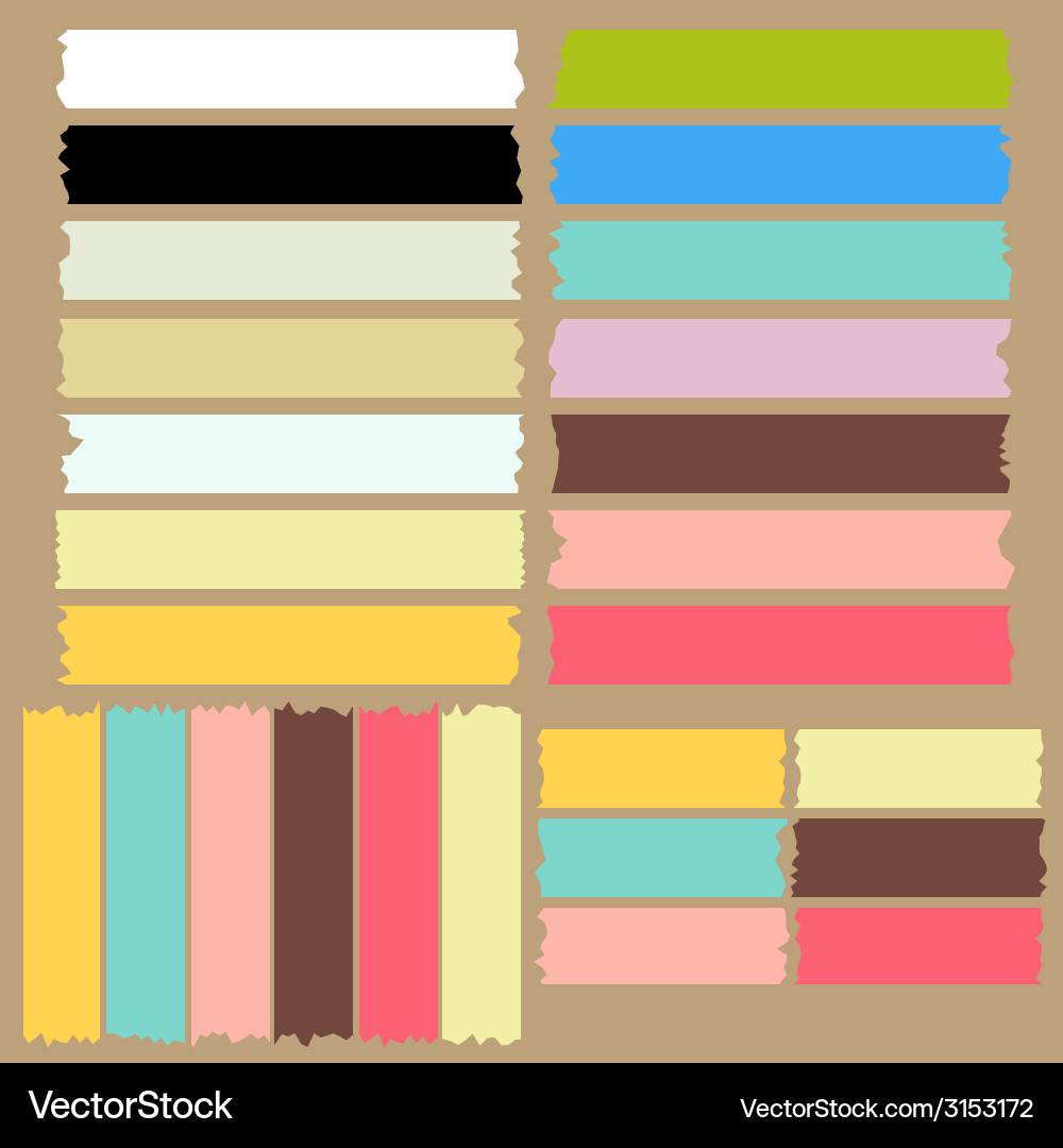 Color masking tape set Royalty Free Vector Image