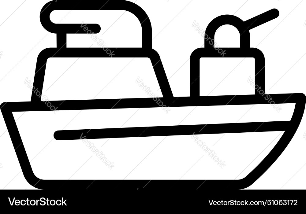Combat ship icon outline army marine force Vector Image