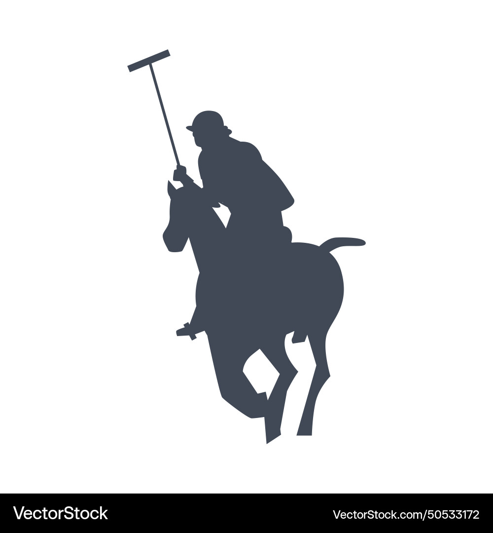 Dynamic polo sport under blue sky Royalty Free Vector Image