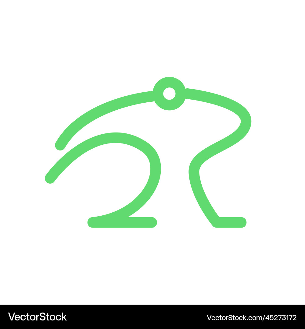 Froggie line jump icon logo Royalty Free Vector Image