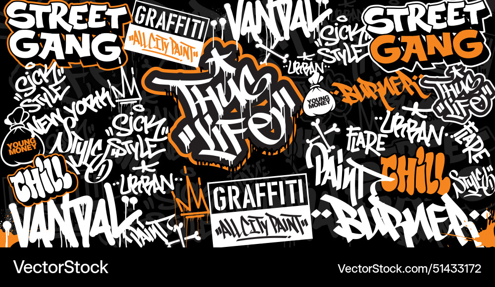 Graffiti wall art Royalty Free Vector Image - VectorStock