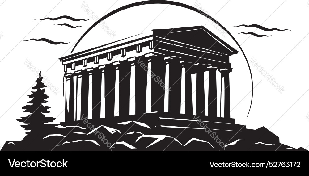 Greek heritage architecture logo iconic Royalty Free Vector