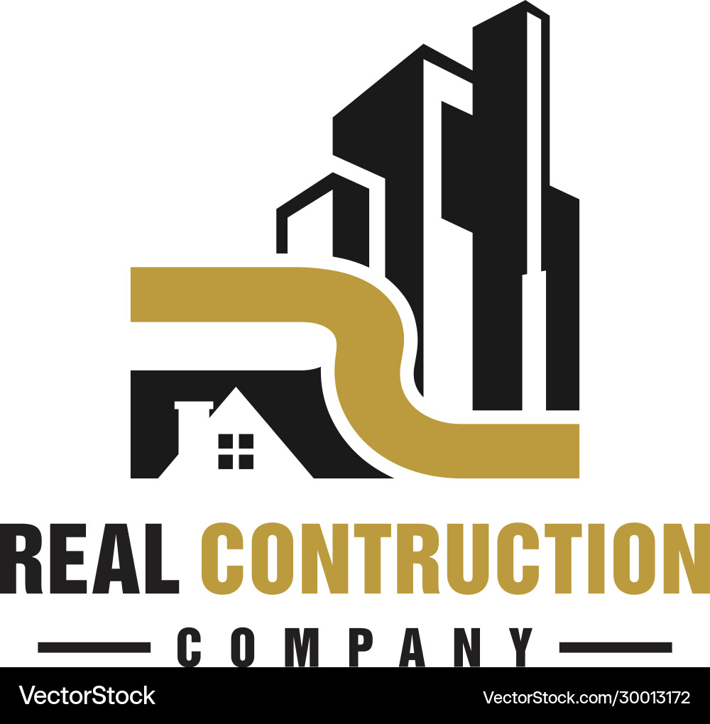 House logo building with letter r Royalty Free Vector Image