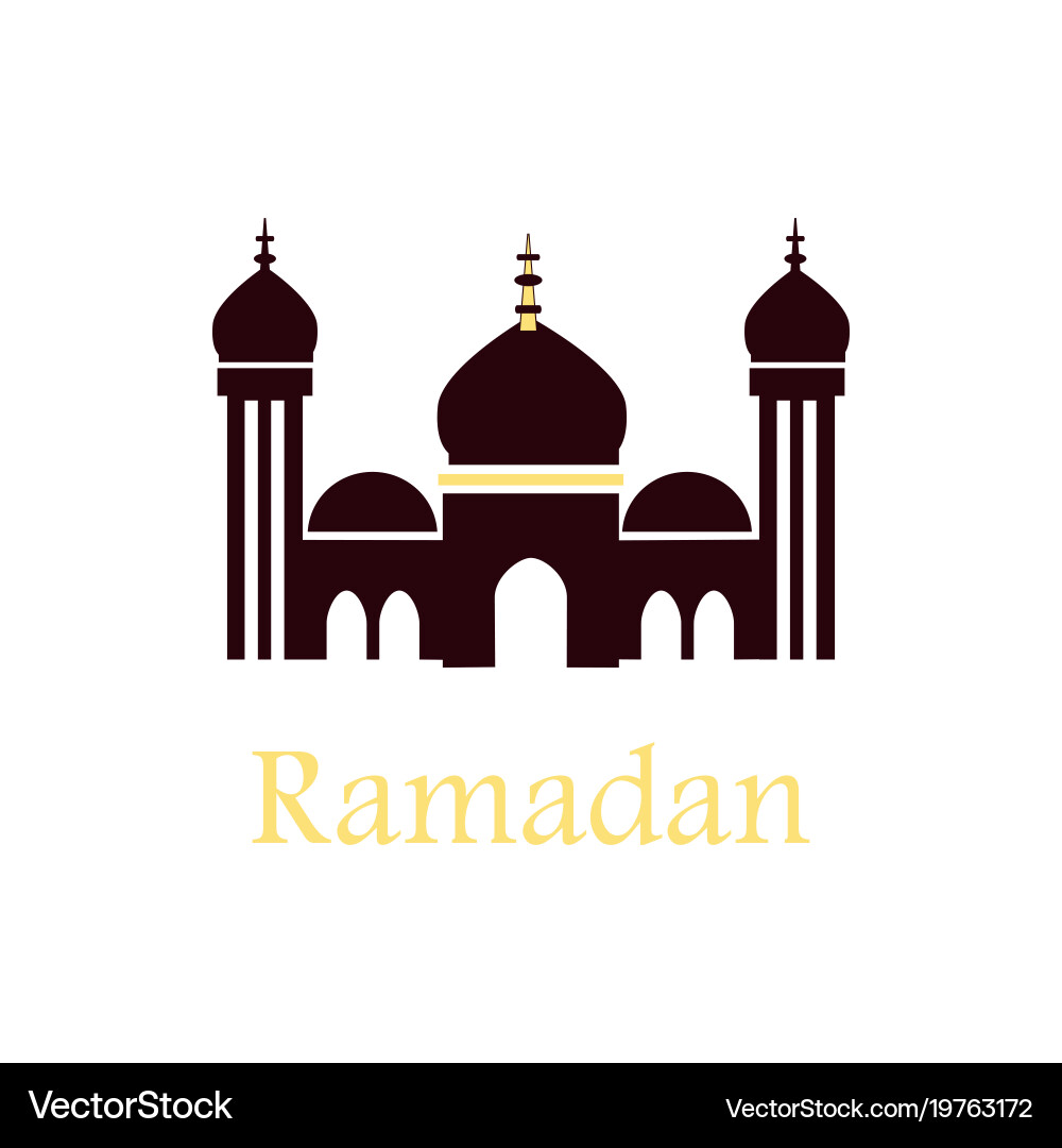 Icon in a flat style ramadan mosque Royalty Free Vector