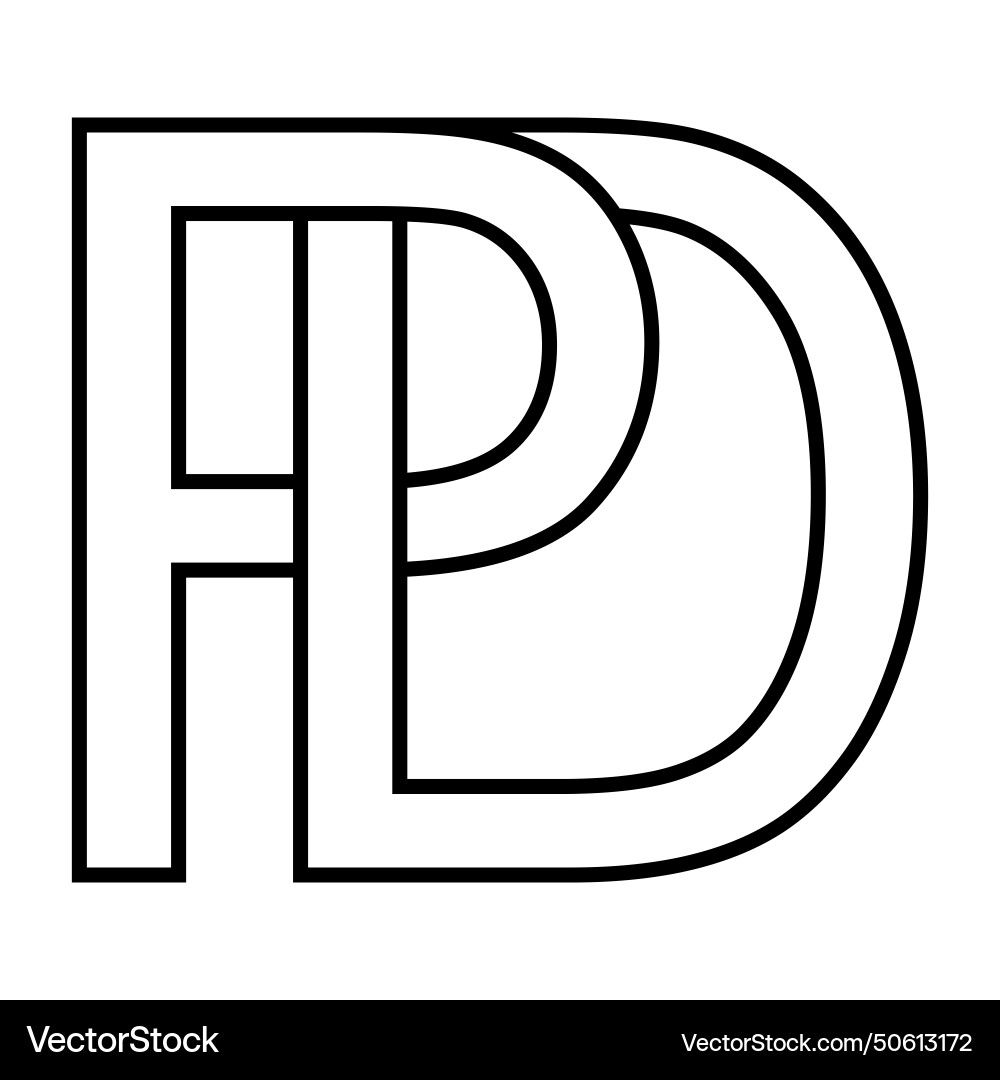 Logo sign pd dp icon double letters logotype p d Vector Image