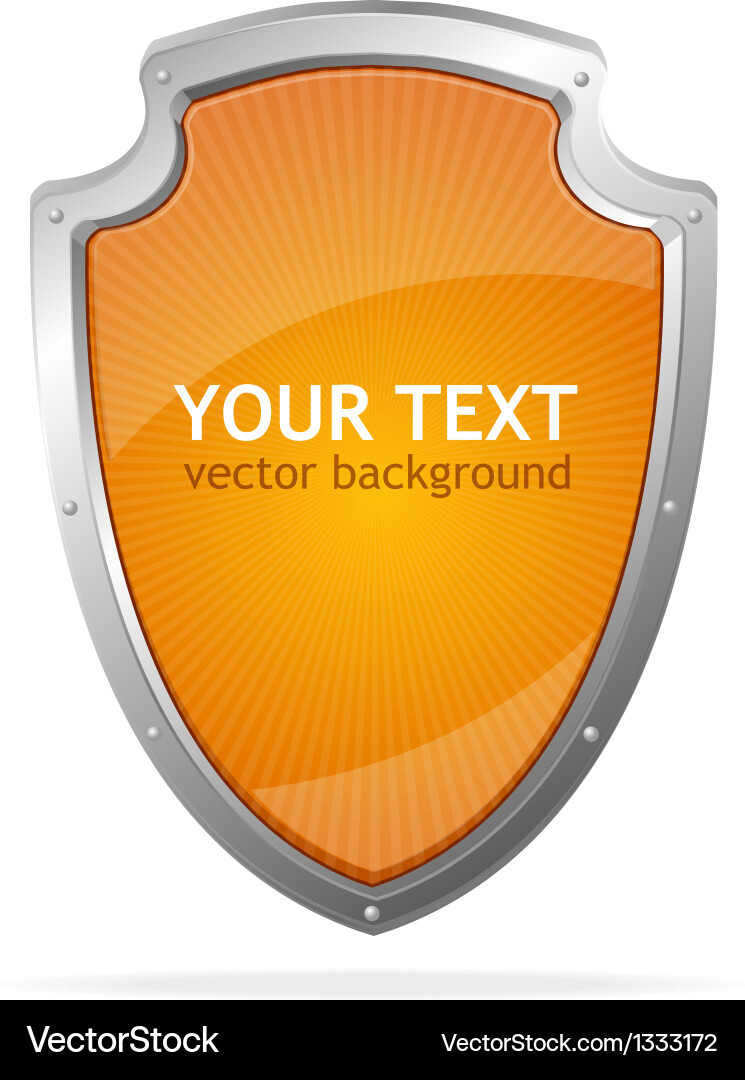 Metal shield lke speech templates for text Vector Image