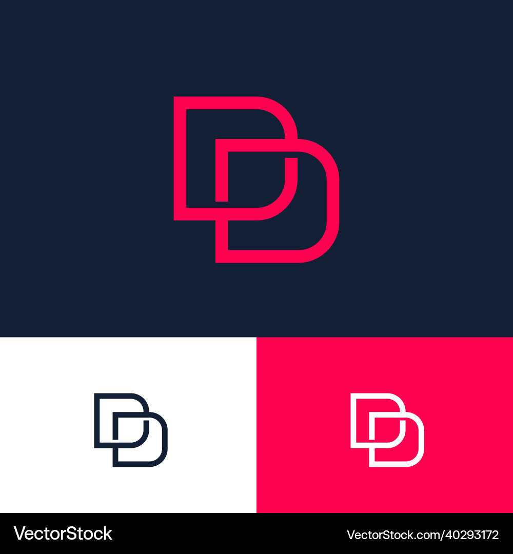 Monogram two d letter gold luxury Royalty Free Vector Image