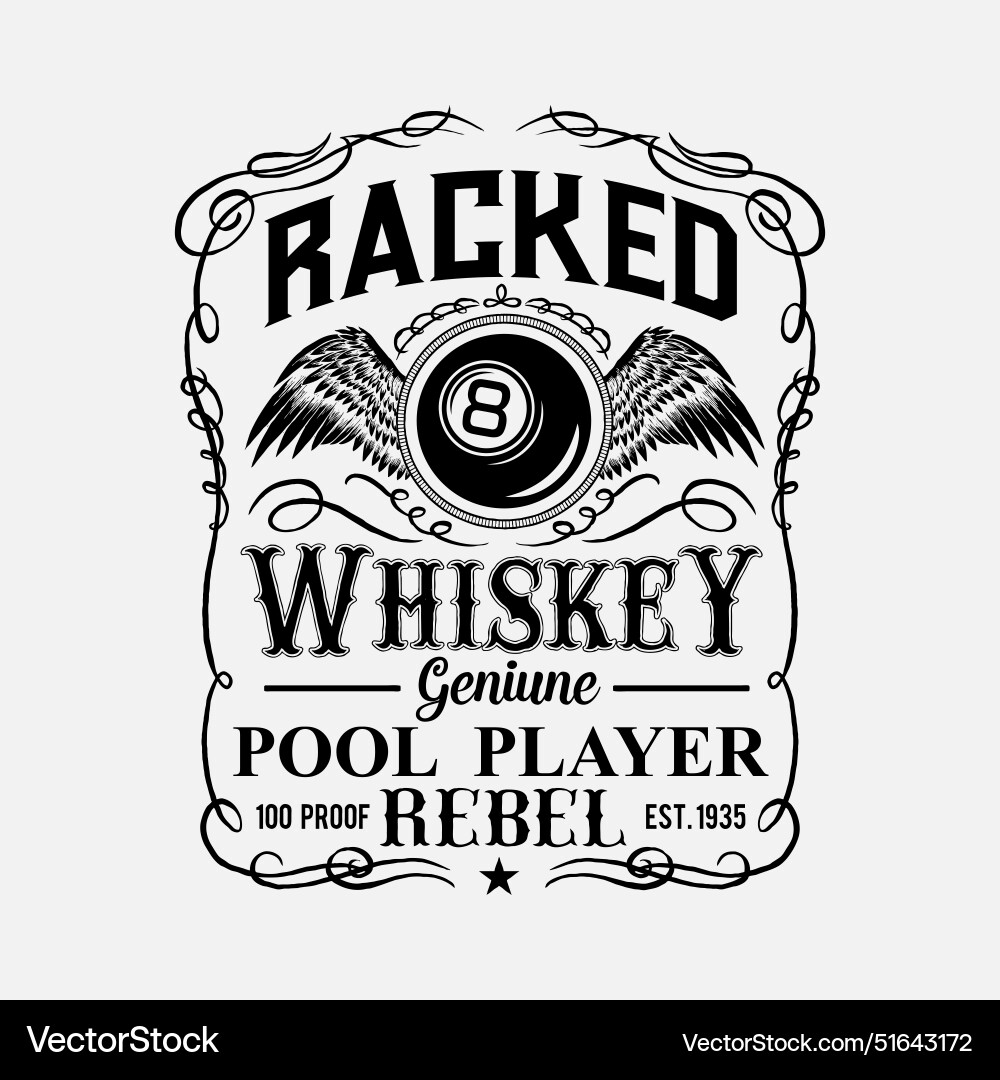 Pool Player Whiskey Rebel Royalty Free Vector Image