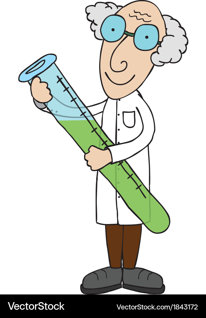 Professor and big formula Royalty Free Vector Image