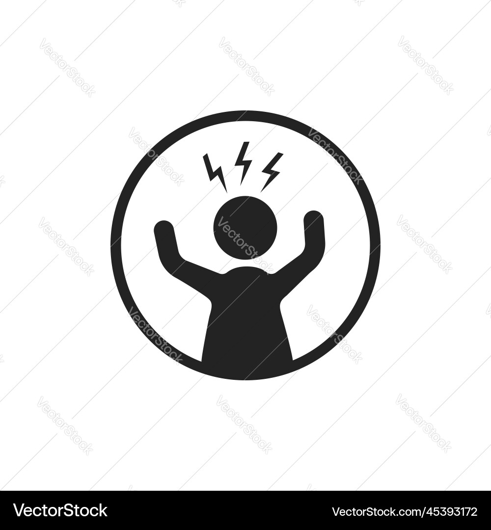 Stick figure like frustrated man icon Royalty Free Vector