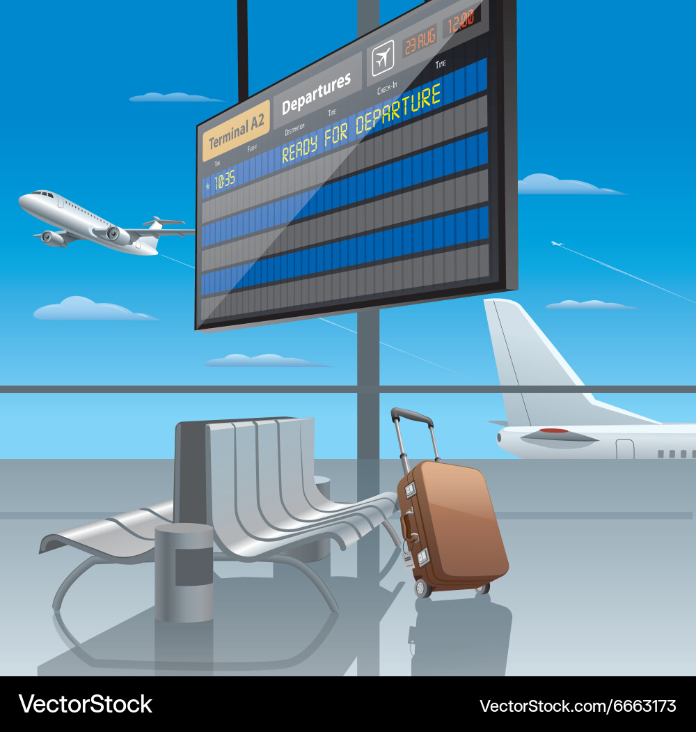 Airport departure Royalty Free Vector Image - VectorStock