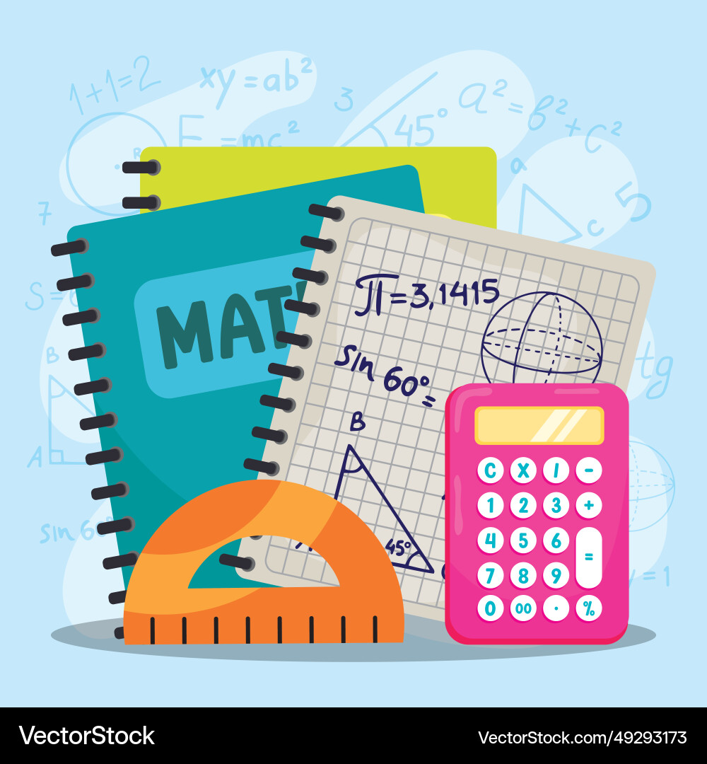 Cartoon math class concept background Royalty Free Vector
